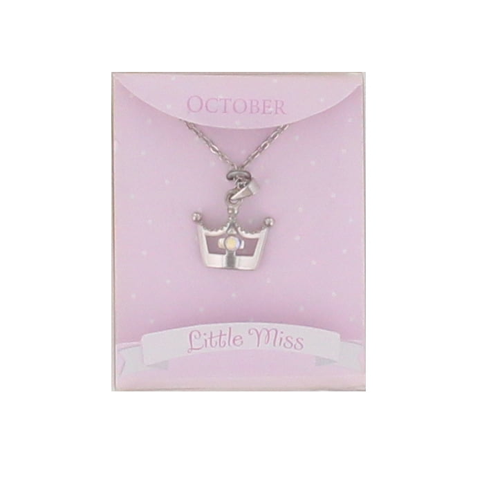 Little Miss October Crown Birthstone Necklace - Walmart.com