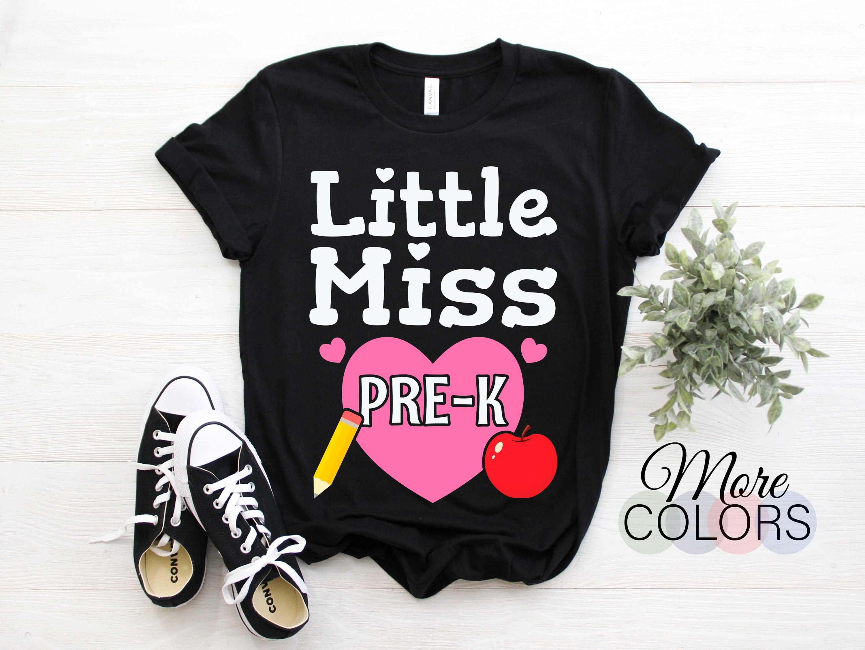 Little Miss Pre-k Cute Heart Love Kindergarten Back To School First Day ...
