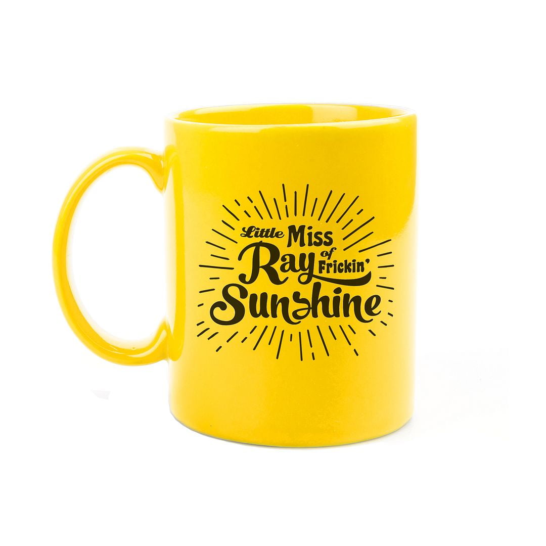 Little Miss Ray Of Frickin' Sunshine Mug / Bright Yellow Funny Gift Mug ...