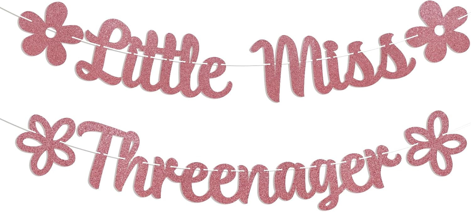Little Miss Threenager Banner - In My Threenager Era Sign, Girl's 3rd ...