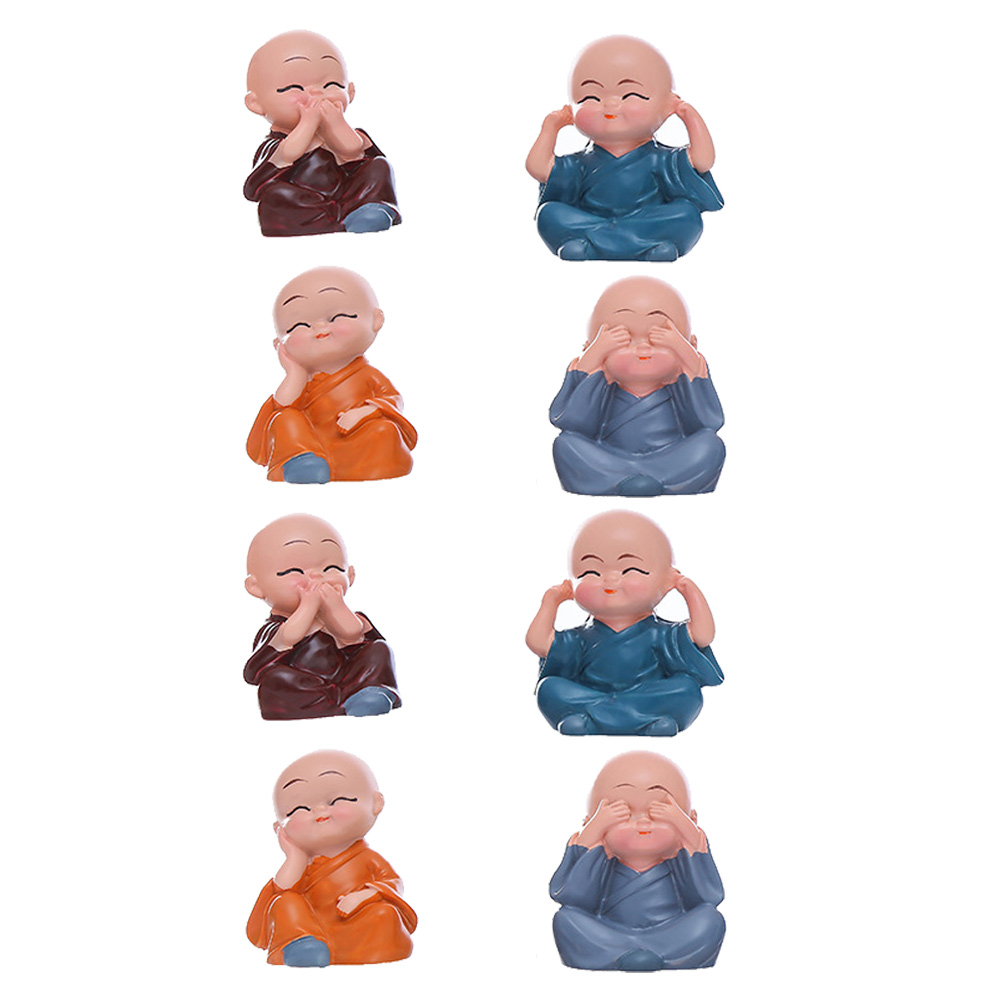 Little Monk Figurines See Speak and Hear Evil Monk Statue Resin Statue ...