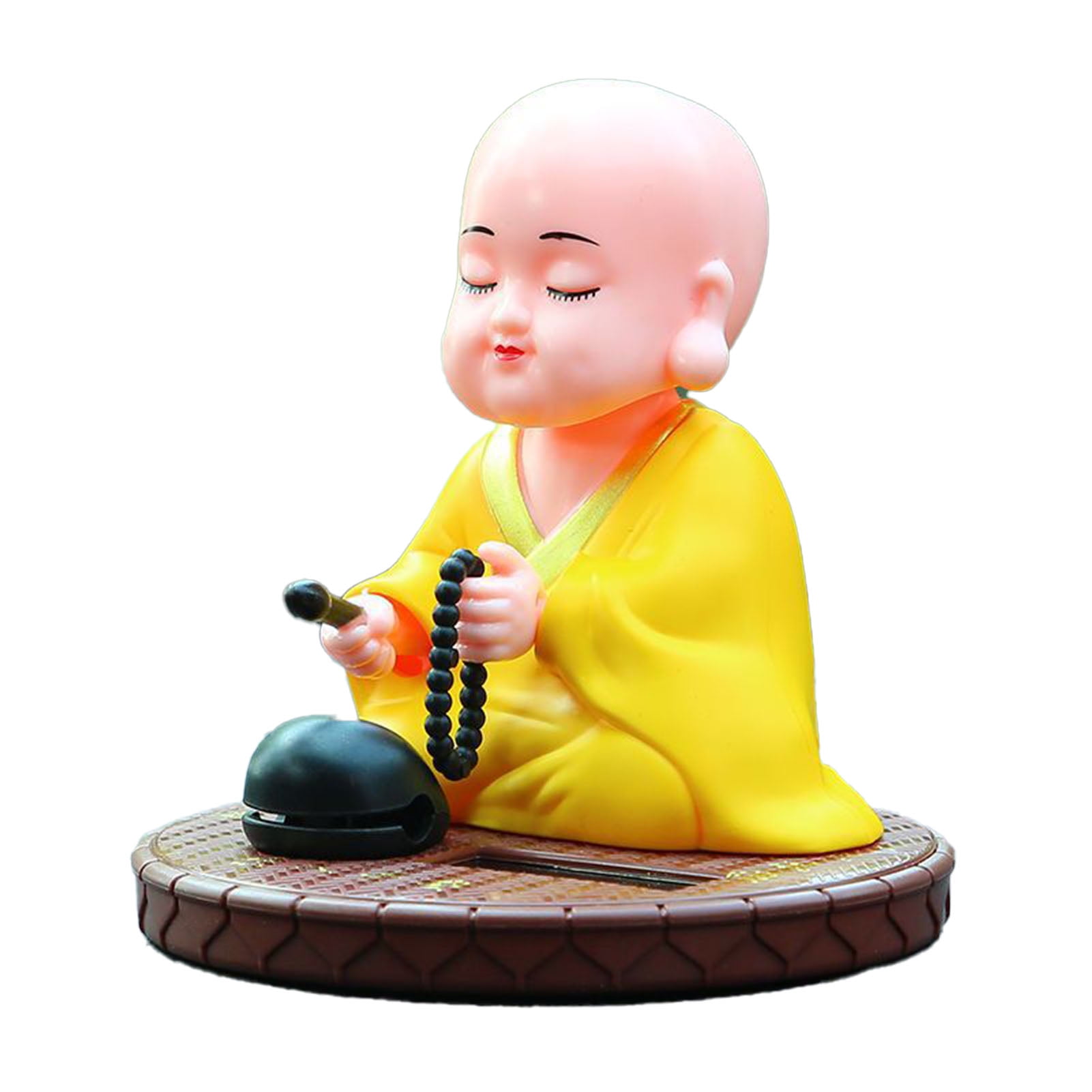 Little Monk Solar Ornament Auto Nodding Knocking Buddha Statue Toy for ...