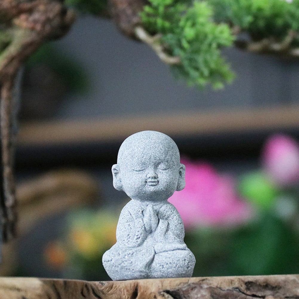 Little Monk Statue Chinese Style Sculpture Decoration Adorable Buddha ...