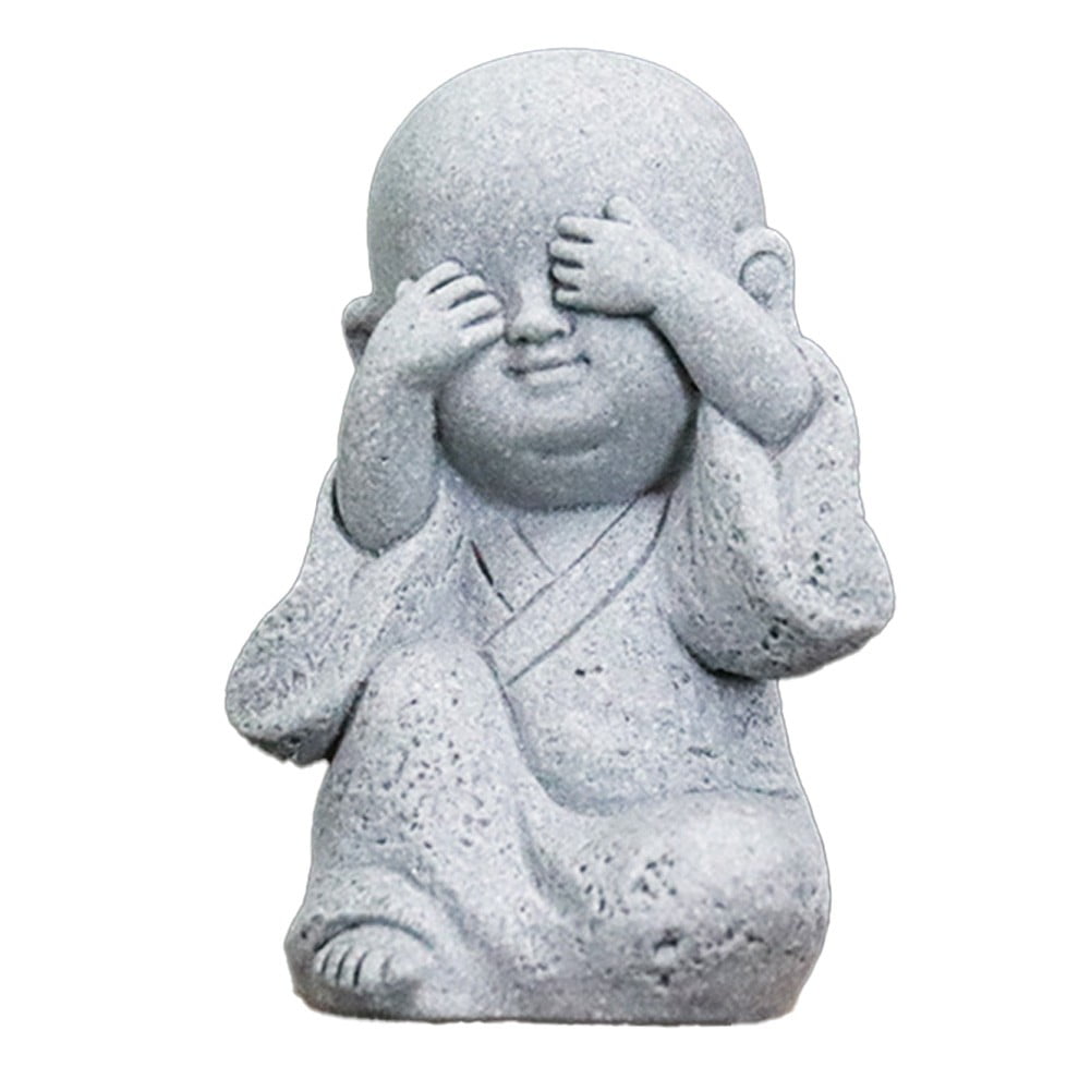 Little Monk Statue Chinese Style Sculpture Decoration Adorable Buddha ...