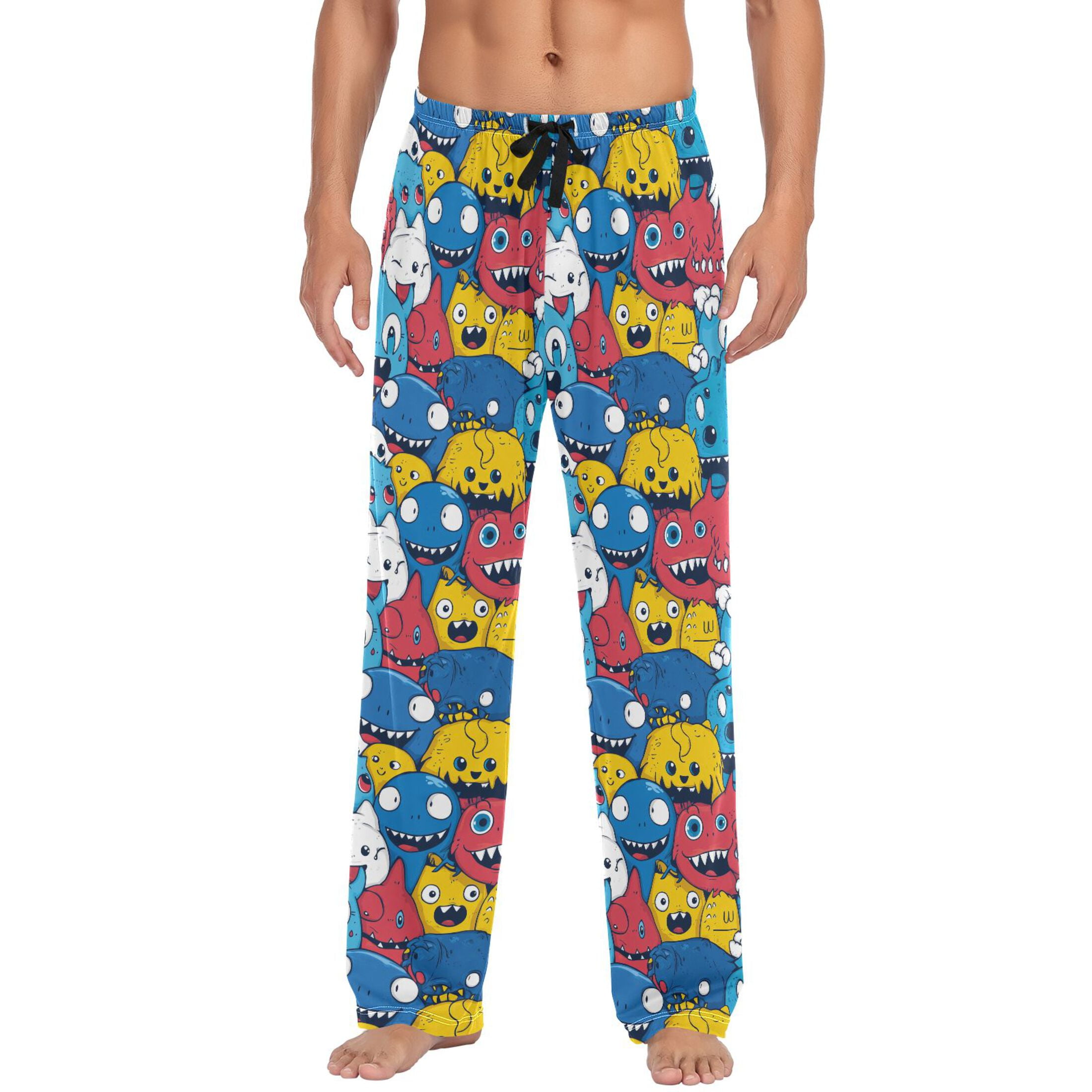 Little Monster Cartoon Doodle Mens Pajama Pant Sleep and Lounge Bottons ...