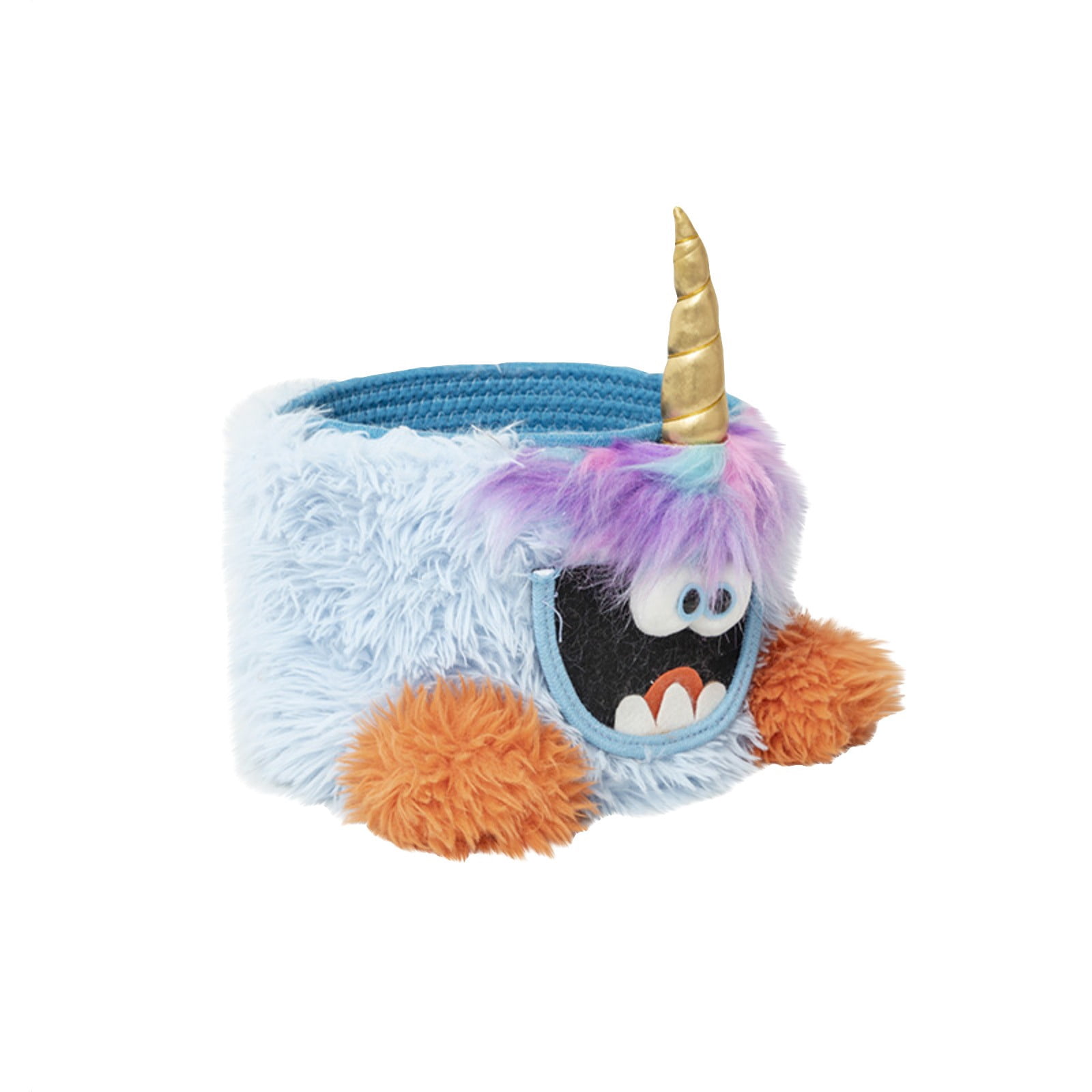 Little Monster Horned Handmade Cotton Rope Storage Bucket, Stuffed ...
