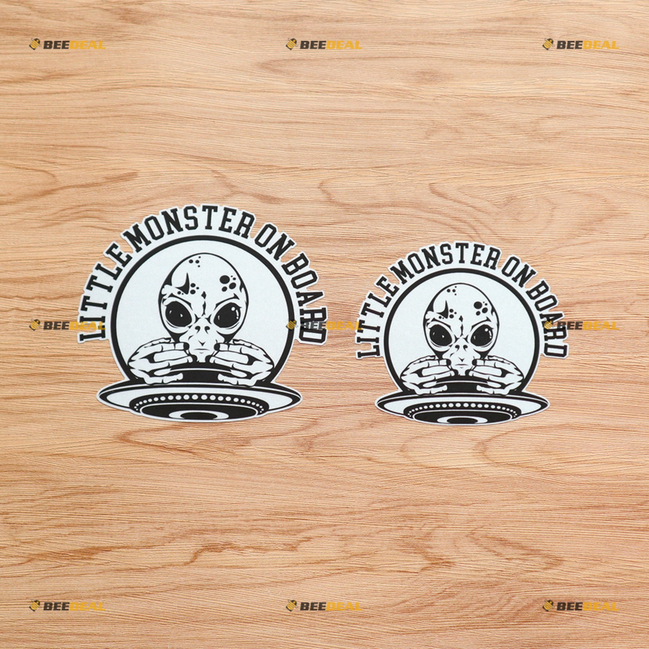 Little Monster On Board Baby Alien UFO Car Truck Bumper Sticker Decal ...