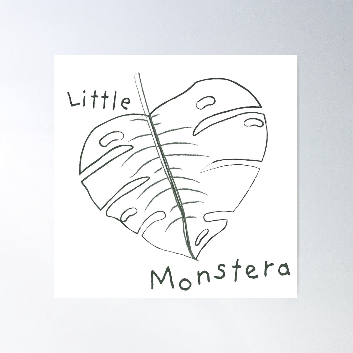 Little Monstera Poster Wall Art, Modern Wall Decor For Living Room ...