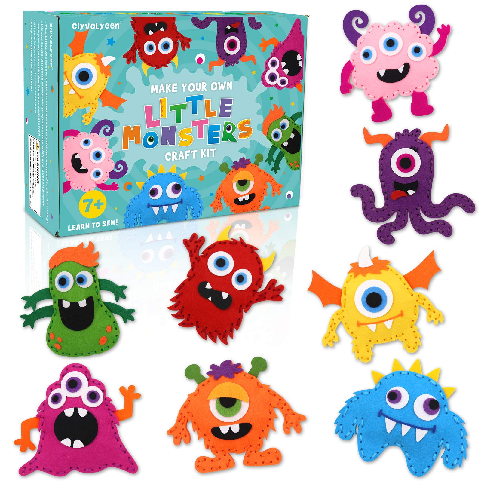 Little Monsters Sewing Craft Kit for Children Adopt A Monster Felt ...