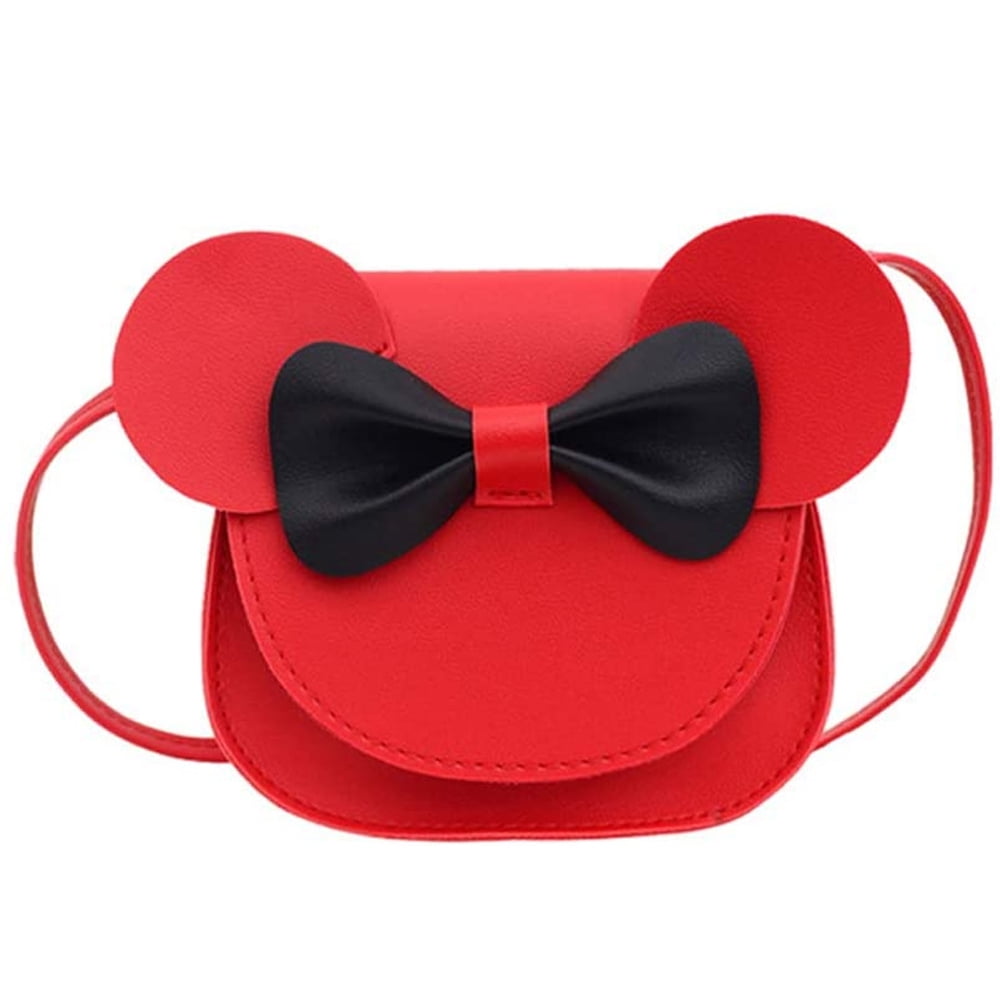 Little Mouse Ear Bow Crossbody Purse,PU Shoulder Handbag for Kids Girls ...