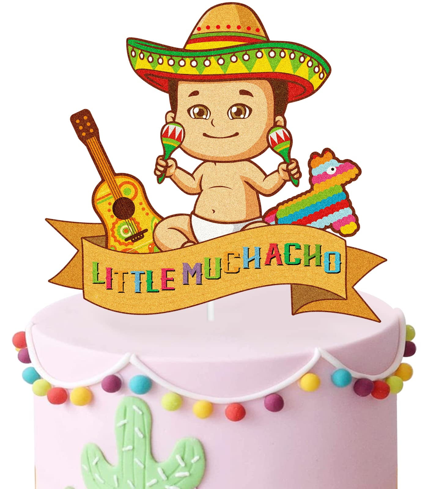 Little Muchacho Birthday FEV6 Cake Topper - Boy Baby Shower - Gender ...