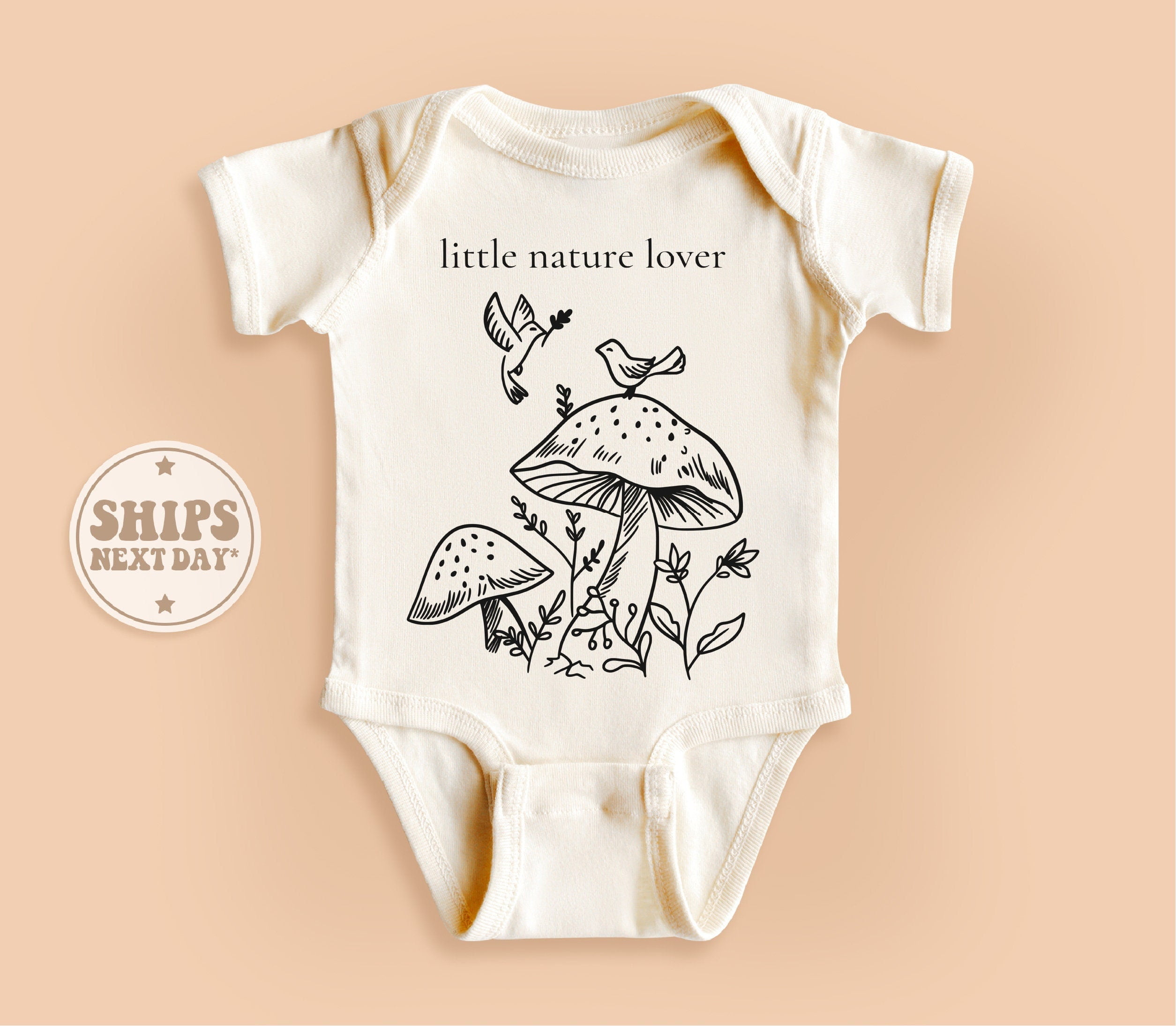 Little Nature Lover Onesie, Cute Natural Baby Onesie, Mushroom Baby ...