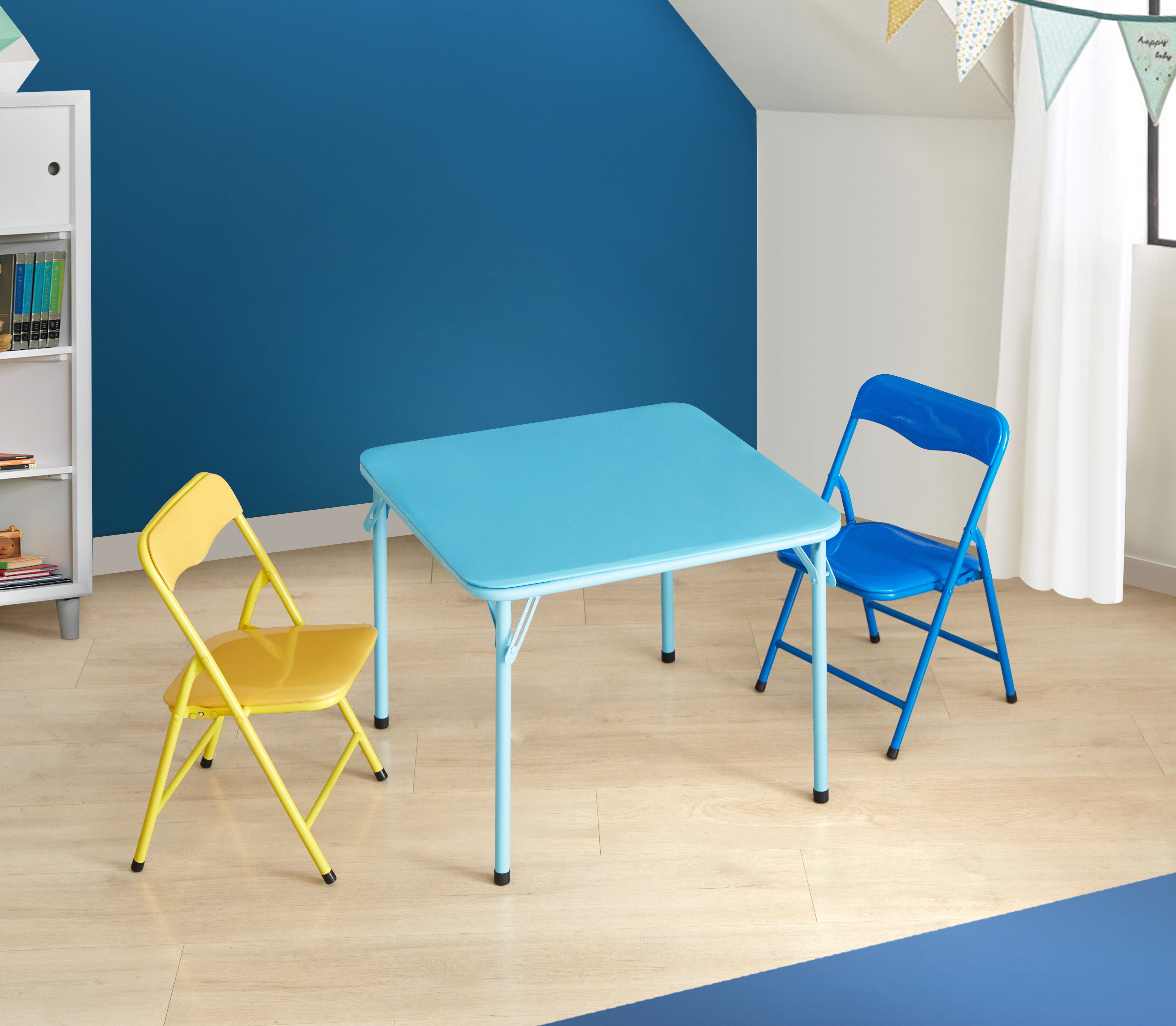 Little Nest Kids Activity 3 Piece Table and Chair Set for Toddlers Blue