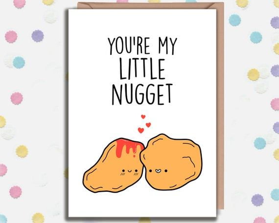 You're My Little Nugget Greeting Card – Cute Cartoon Nugget Design for ...