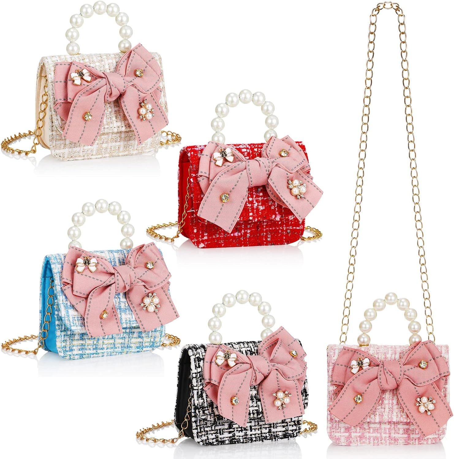 Little Ones Purses Cute Princess Handbags with Pearl Handle Mini ...