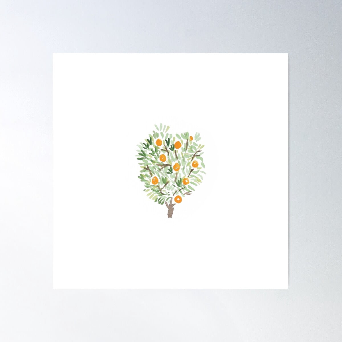 Little Orange Tree Watercolor - Sweet And Fruity Illustration Poster ...