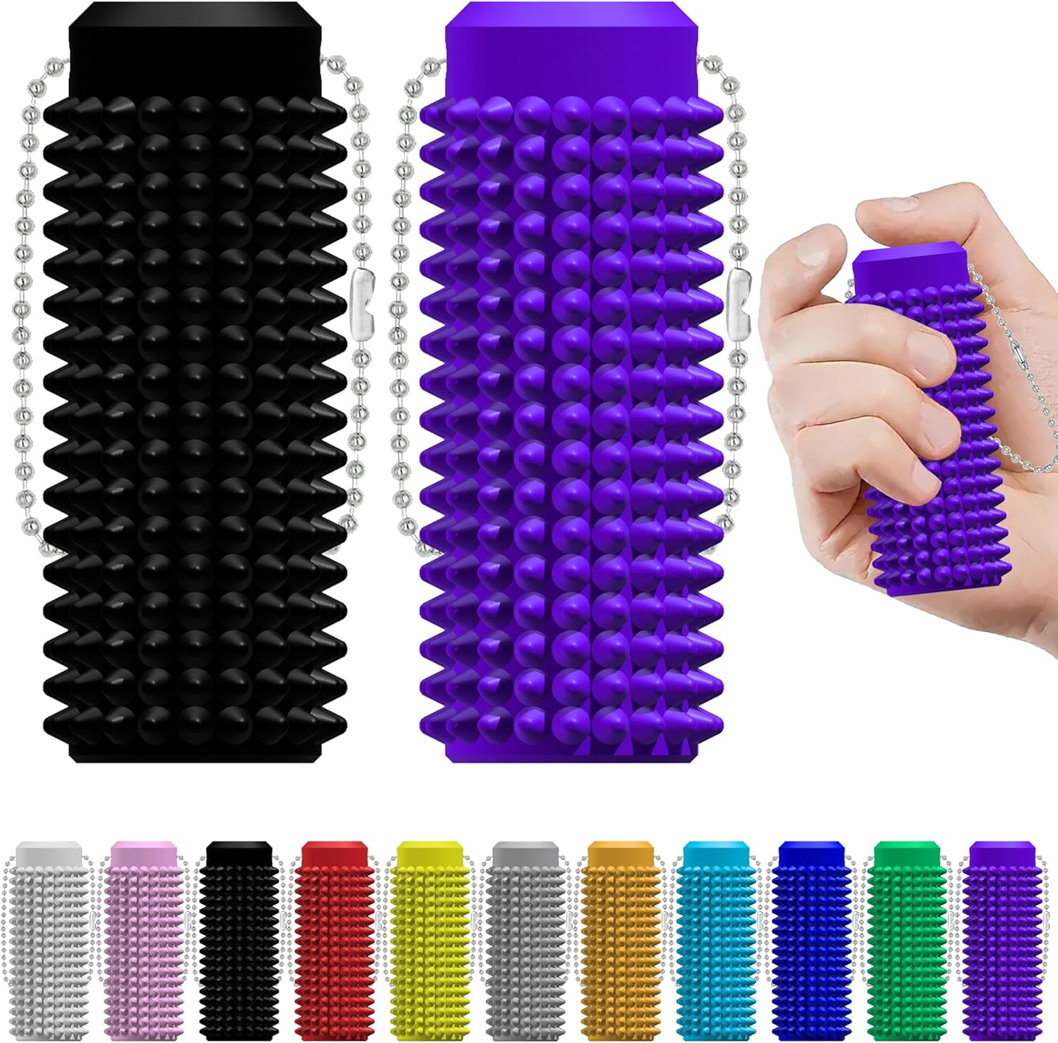 Little Ouchies Fidget - Pocket-Sized Stim Keychain with Spiky Grippie ...