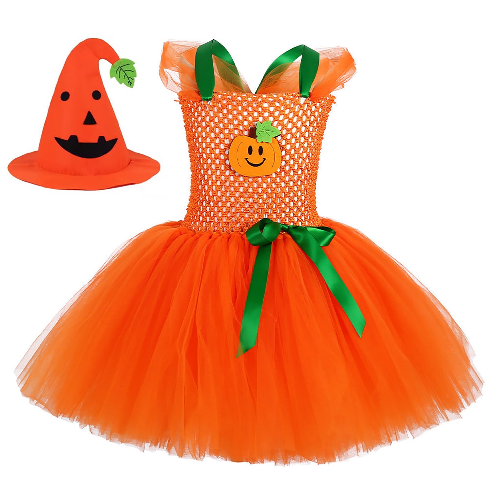 Little Outfits for Girls Sets Kids Party Dress With Hat Puffy Sleeves ...