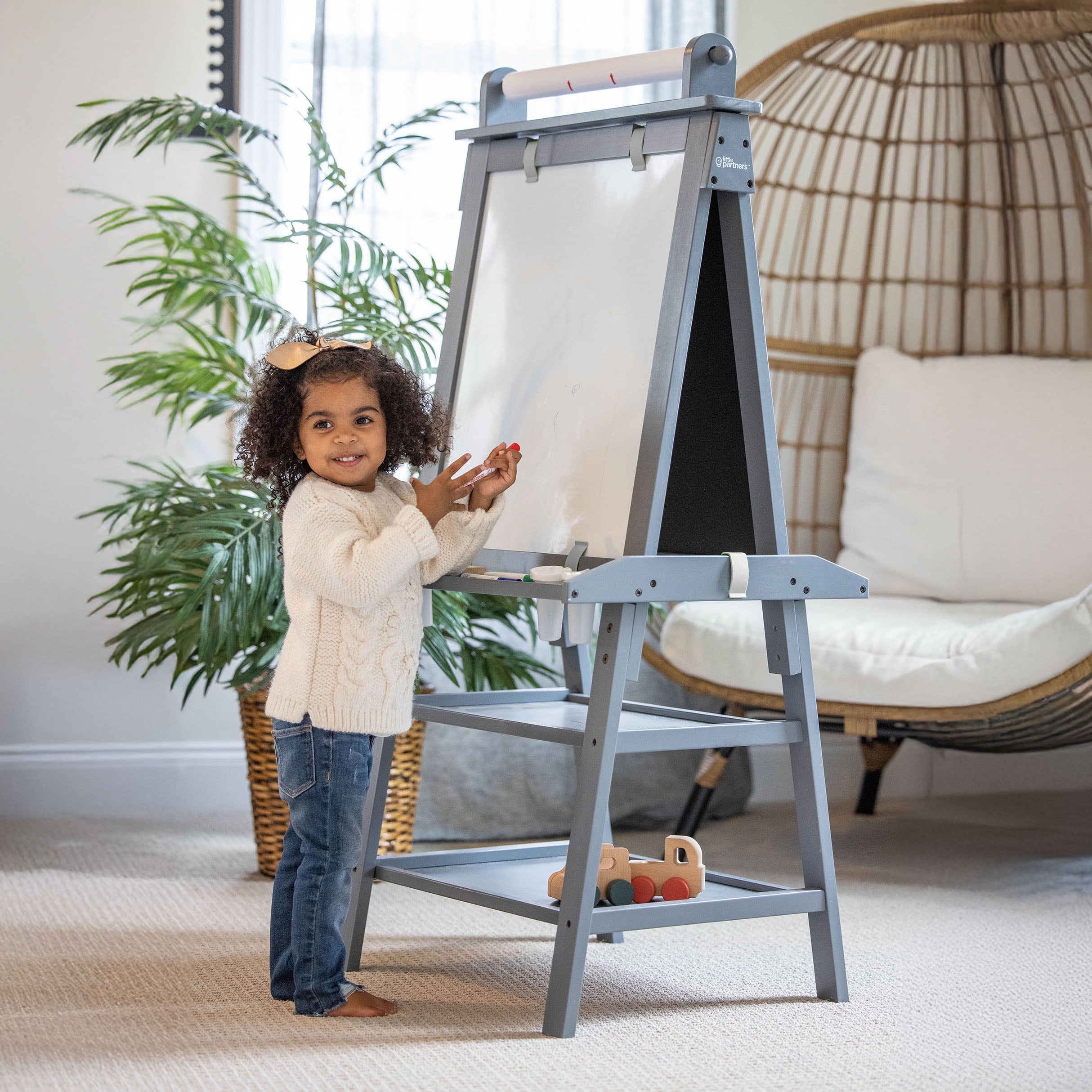 Little Partners Deluxe Learn 'N Play Toddler Easel for Kids, Two-Sided ...