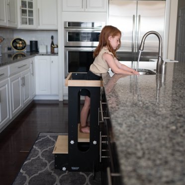 Guidecraft Jr. Classic Kitchen Helper Step-Up - Natural: Wooden ...