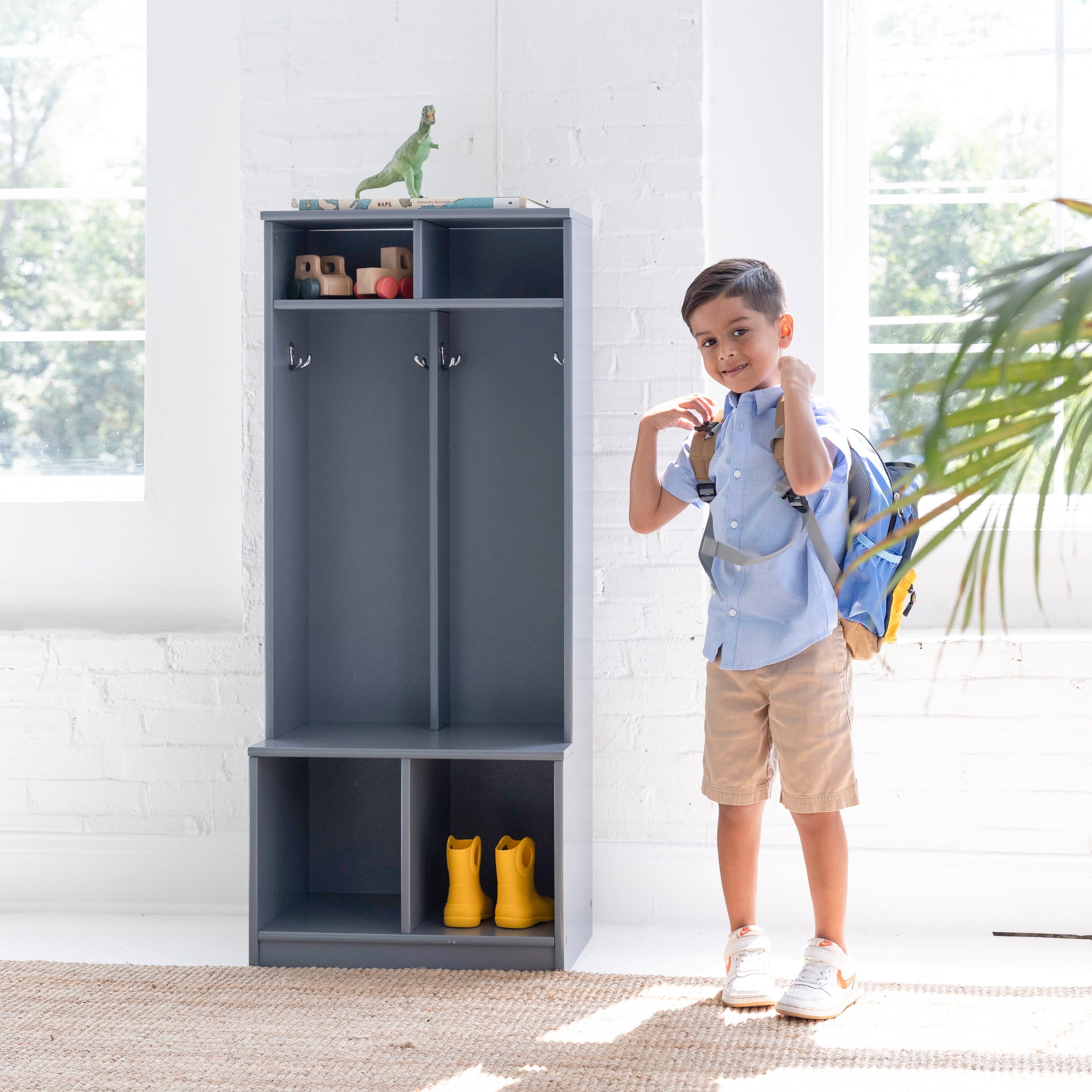 Little Partners Locker Cabinet Cubby Organizer, Learn 'N Store Wooden ...