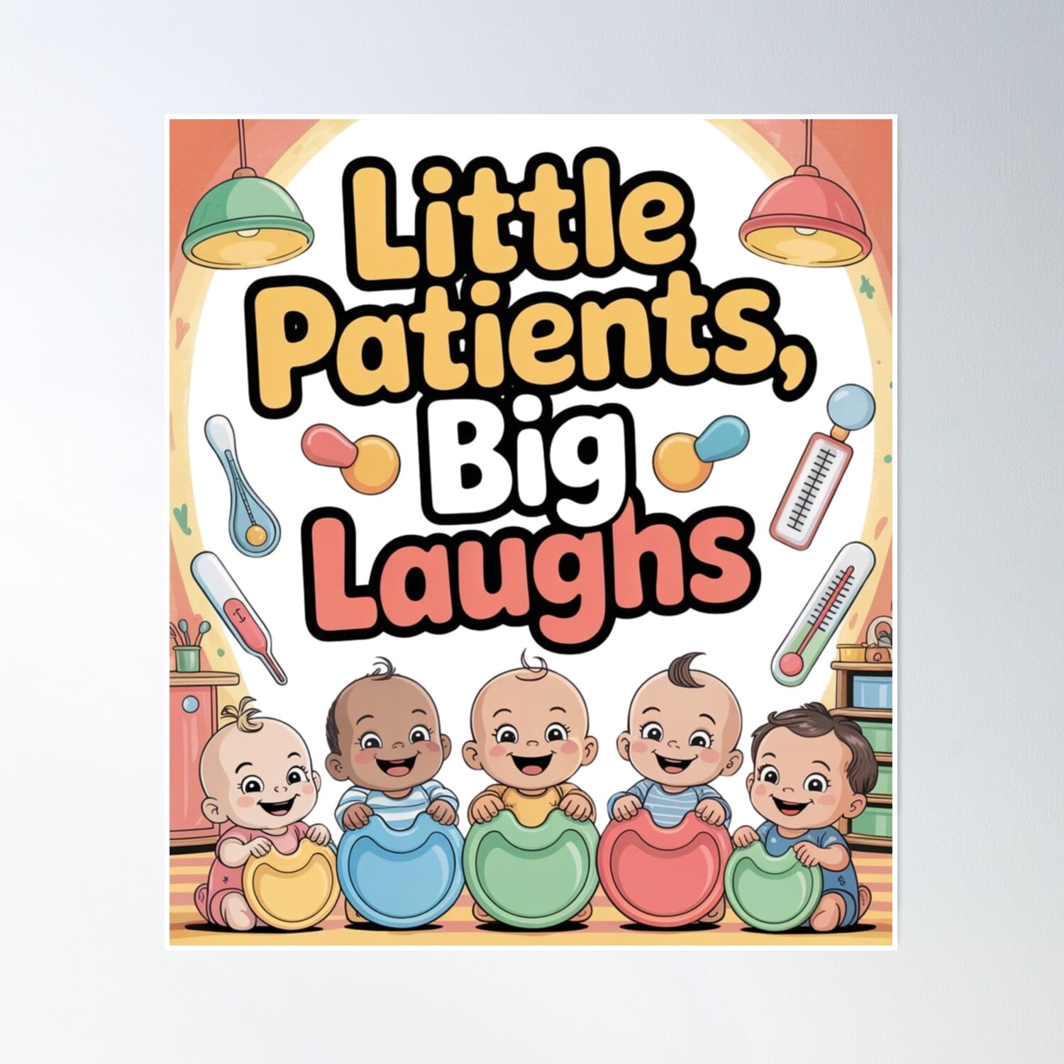 Little Patients, Big Laughs – Cute Pediatric Nurse Baby Design Poster ...