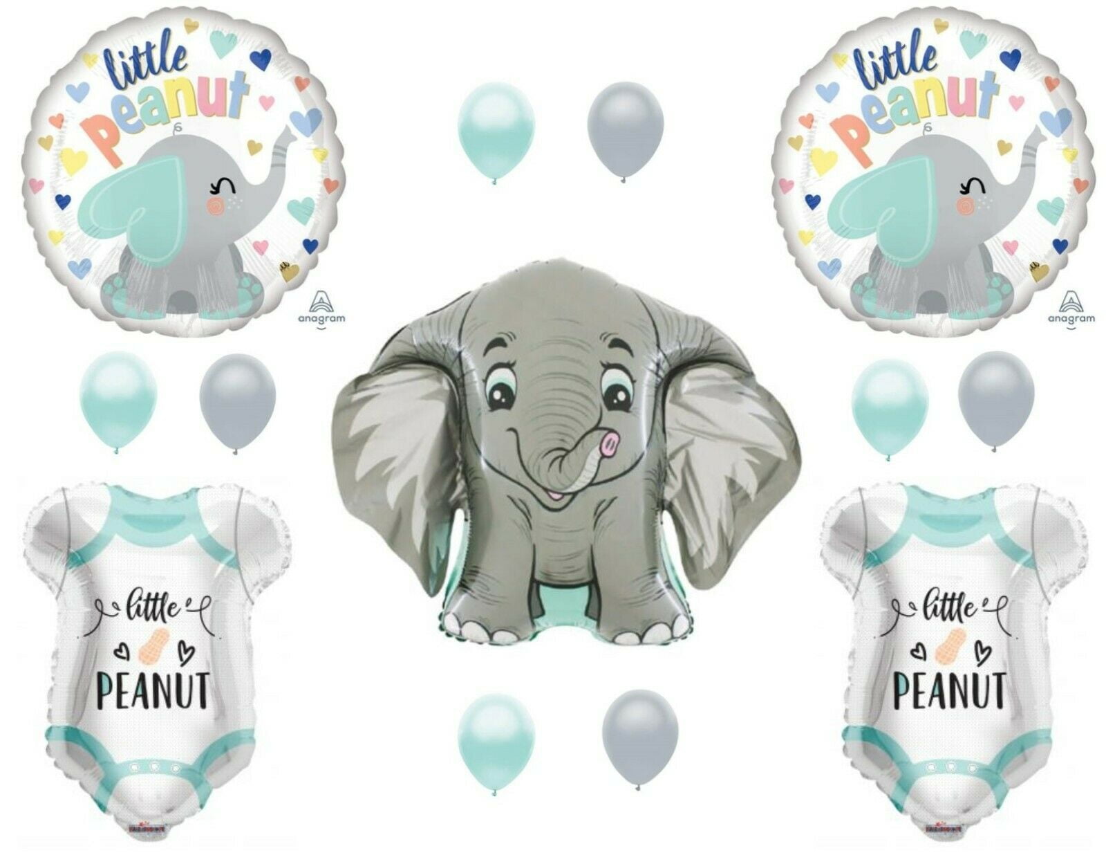 Little Peanut Elephant Baby Boy shower balloons decorations supplies ...