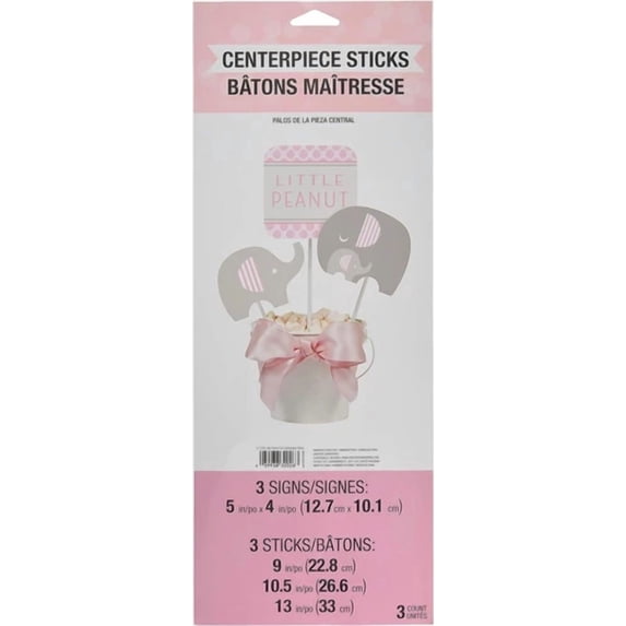 Little Peanut Girl Pink Elephant Baby Shower Party Decoration ...