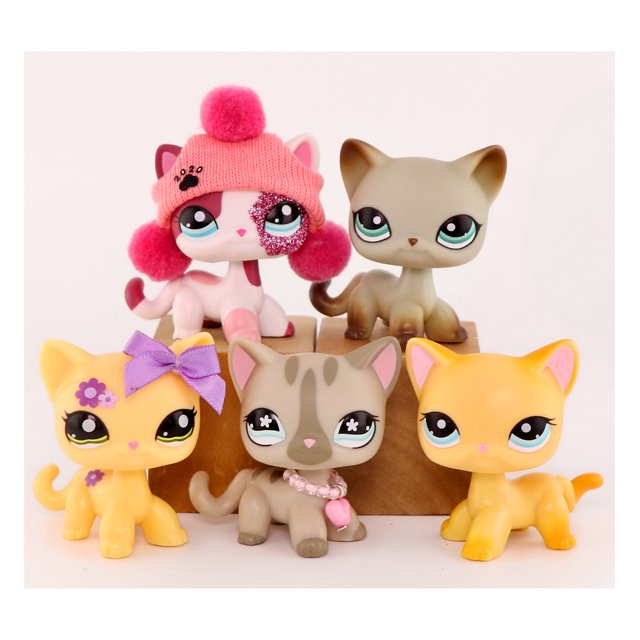 5pcs Little Pet lps Short Hair Cat Set #2291 #339 #468 #391 #1962 with ...