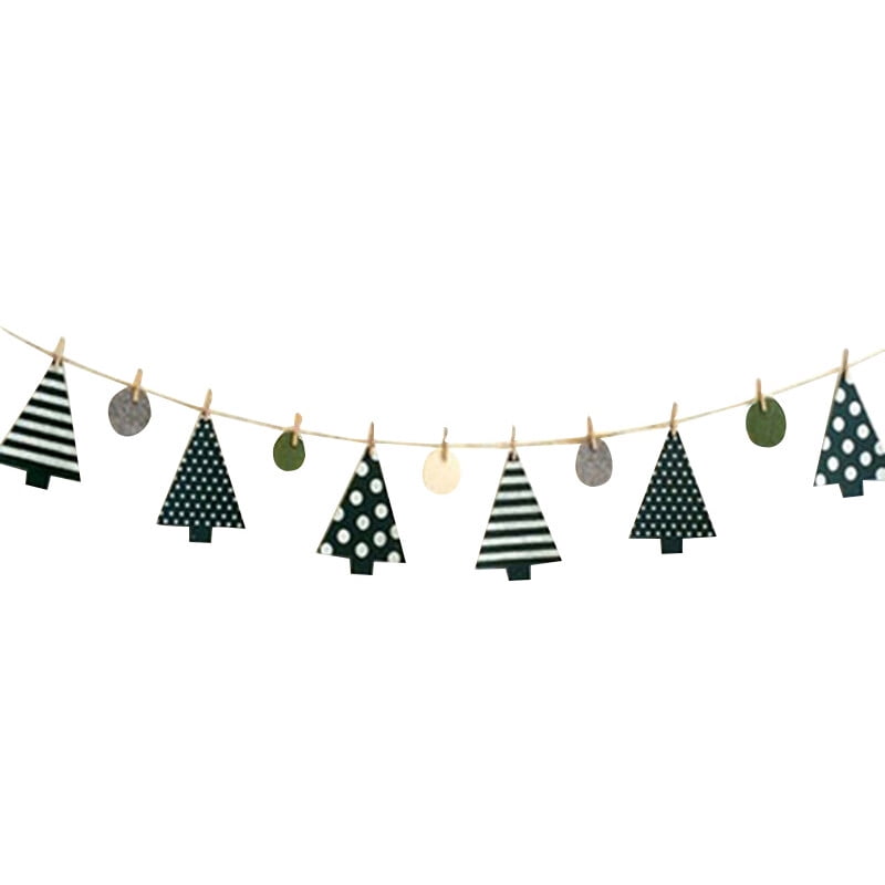 Little Pine Tree Party Banner Flag Garland Banner with Wood Clips for ...