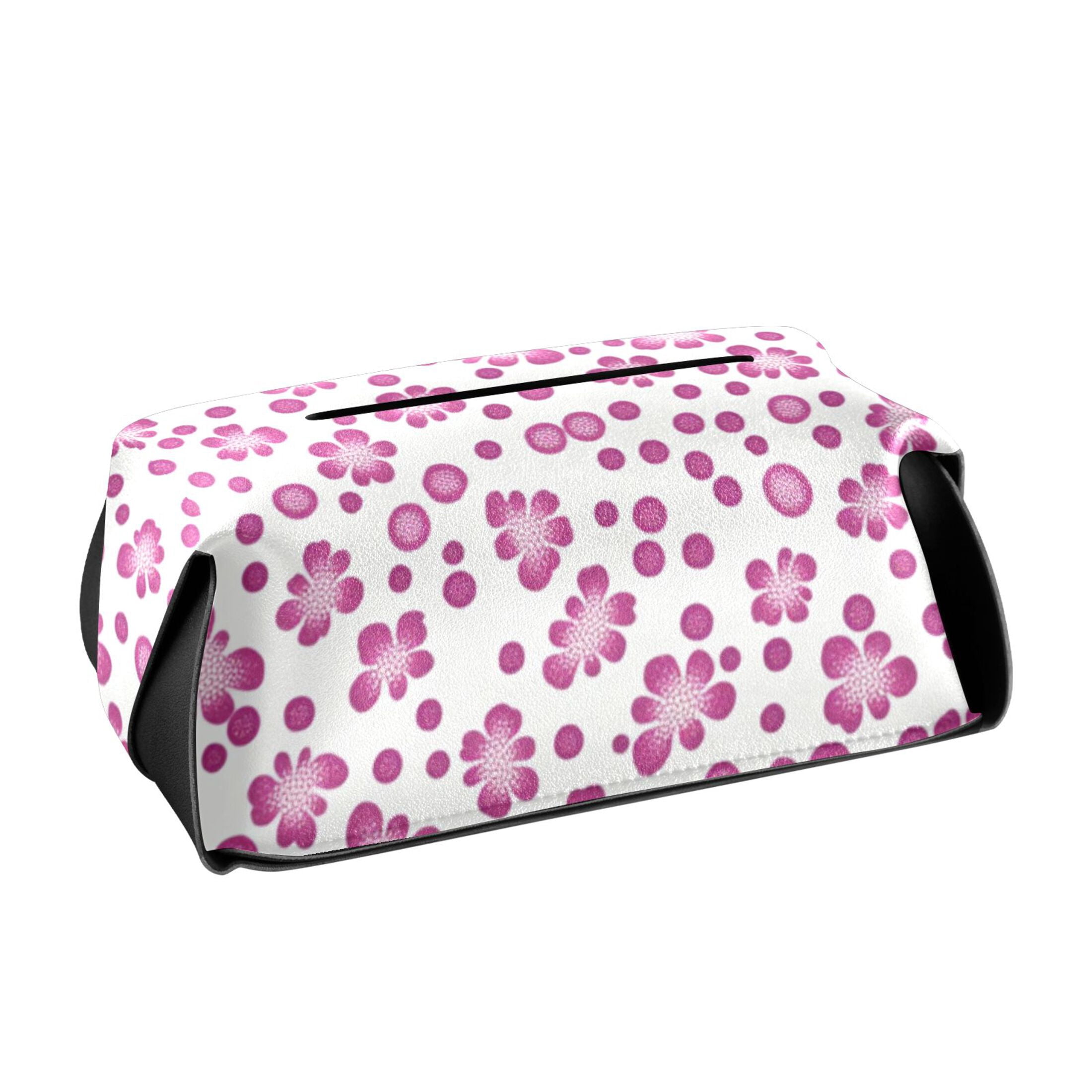 Little Pink Flowers Tissue Box Cover Leather Square Rectangle Tissue ...