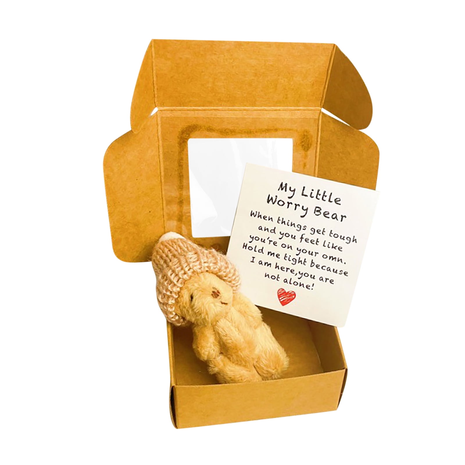 Little Plush Bear in Box, with Mini Plush Bear with Inspirational Card ...