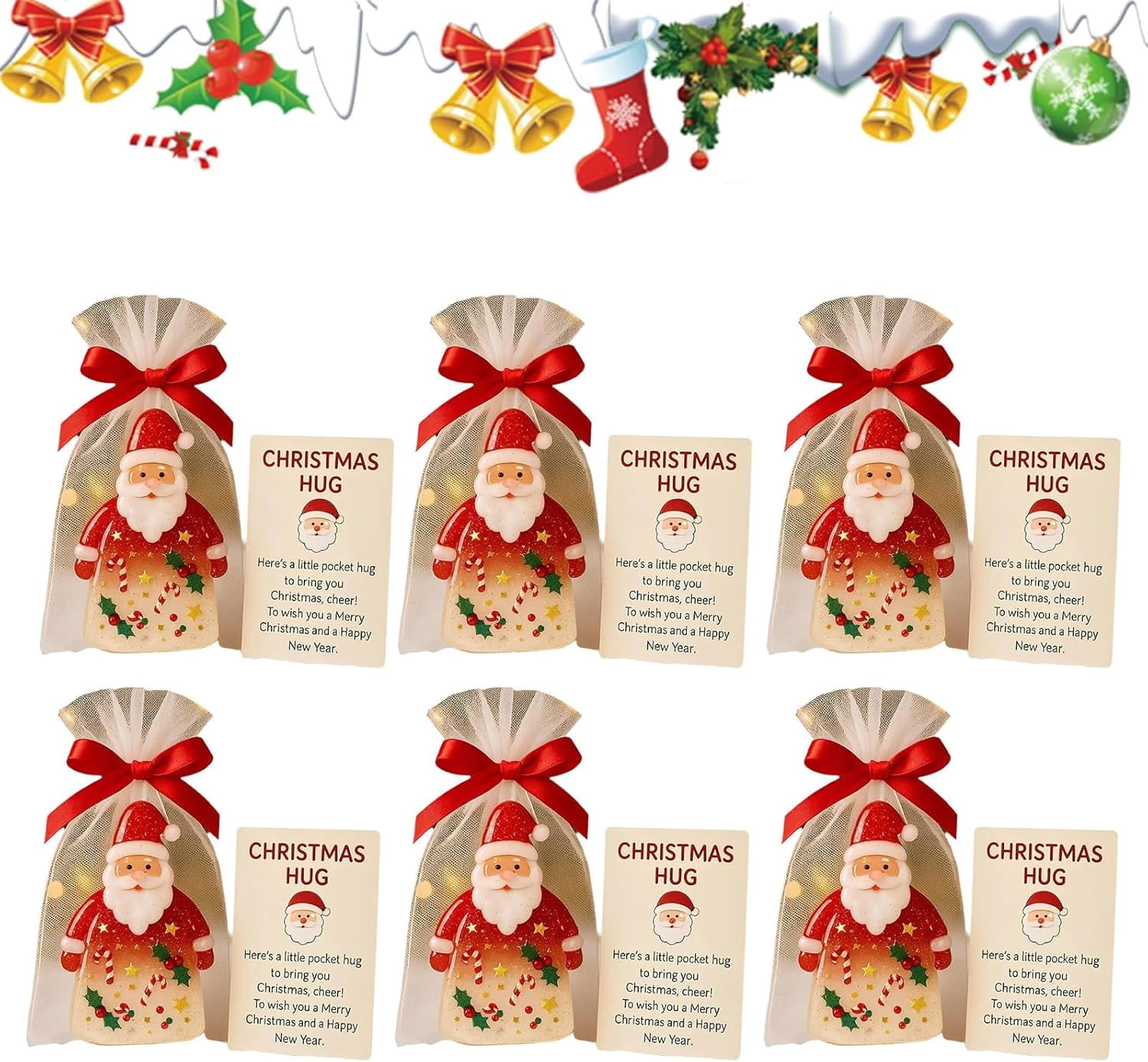 Little Pocket Christmas Hug，Cute Santa Claus Mini Charm Ornaments ...