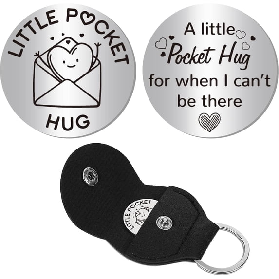 Little Pocket Hug Stainless Steel Pocket Hug Double-Sided Souvenir with ...