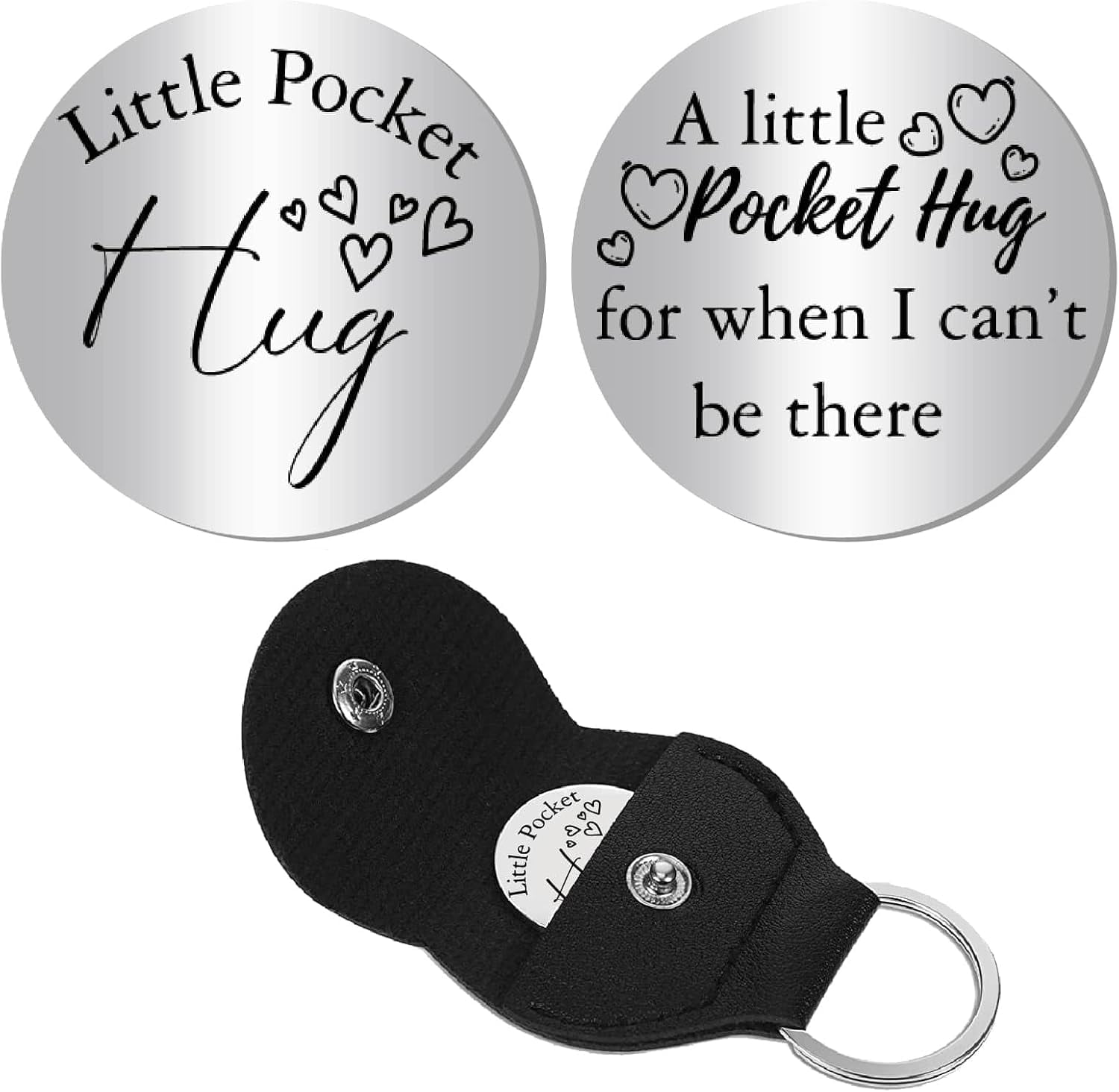 Little Pocket Hug Stainless Steel Pocket Hug Double-Sided Souvenir with ...