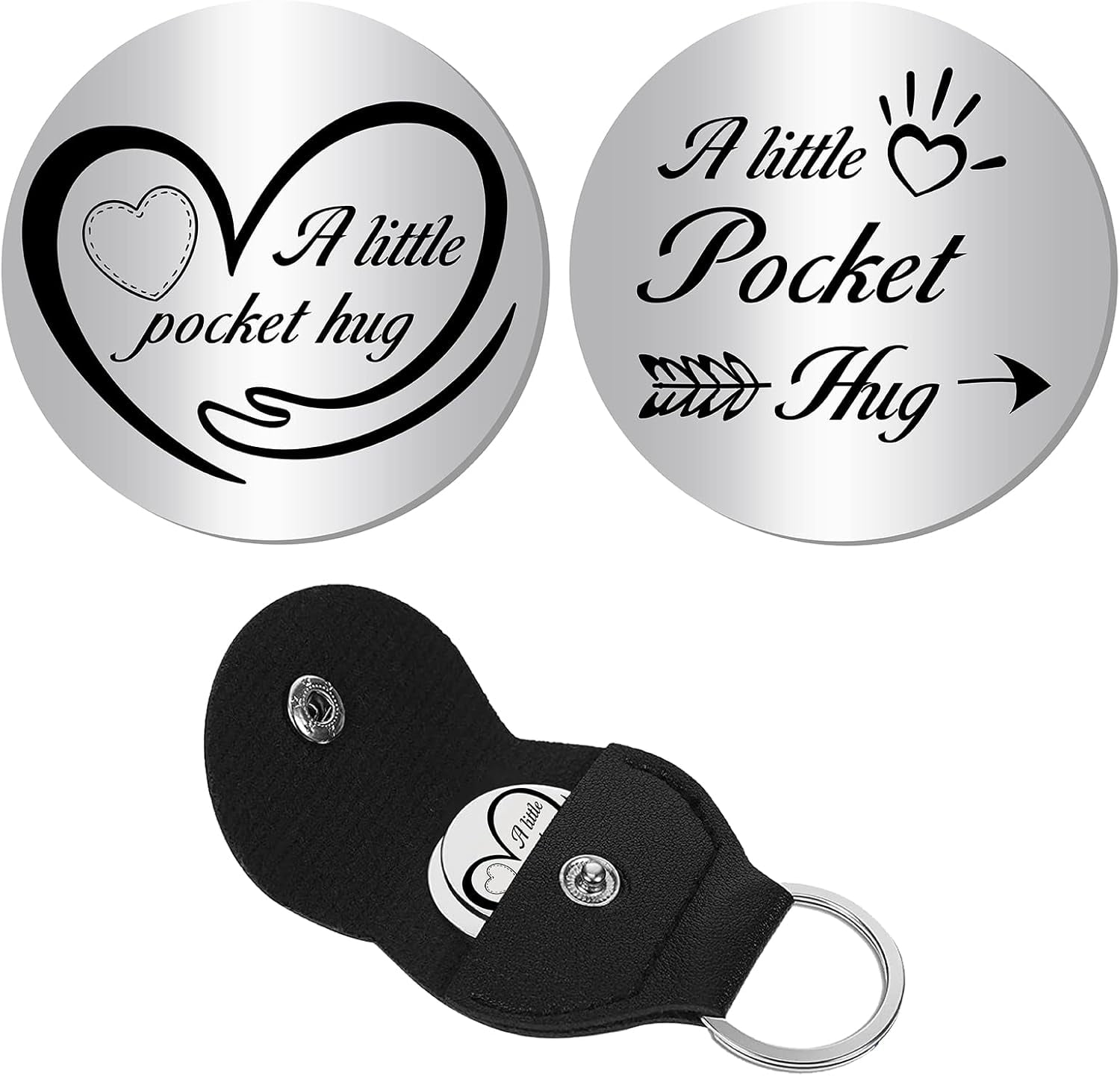 A Little Pocket Hug Token 2Pcs Double-Sided Coin Stainless Steel Long ...
