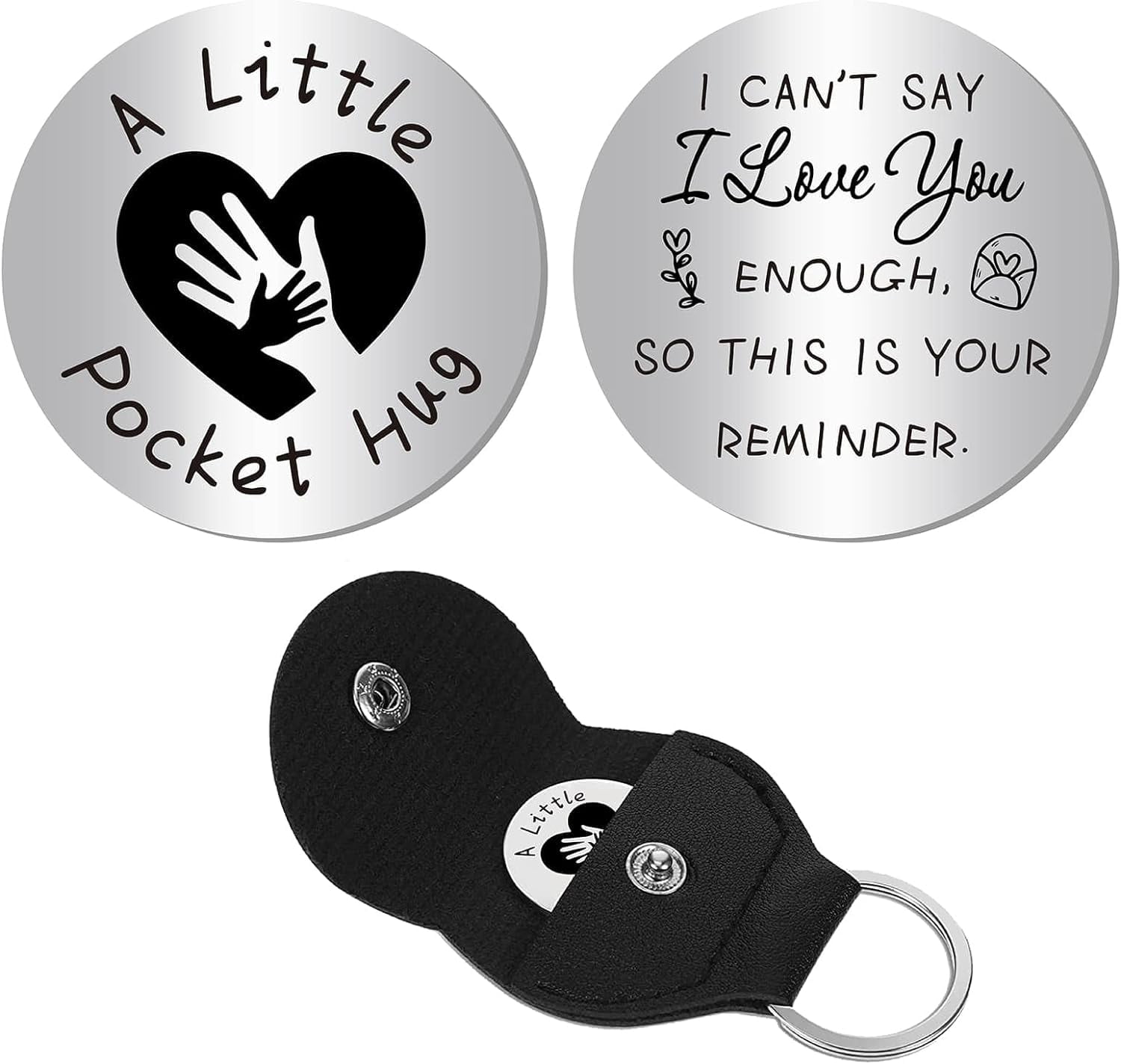 A Little Pocket Hug Token Black Heart Hand Long Distance Relationship ...