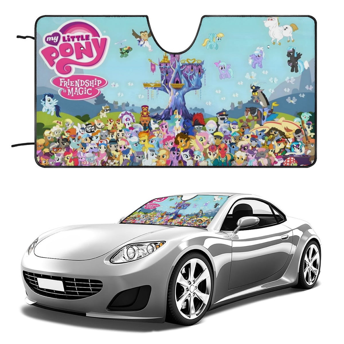 My Little Pony Friendship Is Magic-theme Windshield Sun Shade Front ...