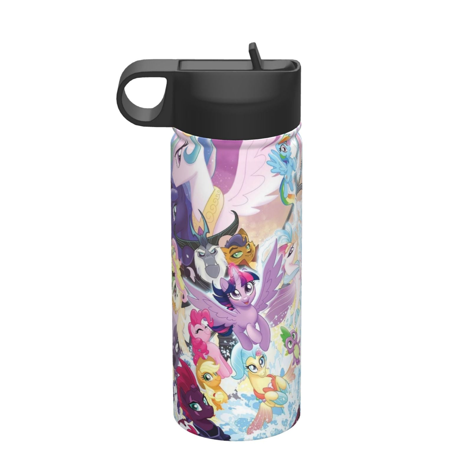 My Little Pony Insulated Water Bottle with Straw Lid, 18 oz Double Wall ...