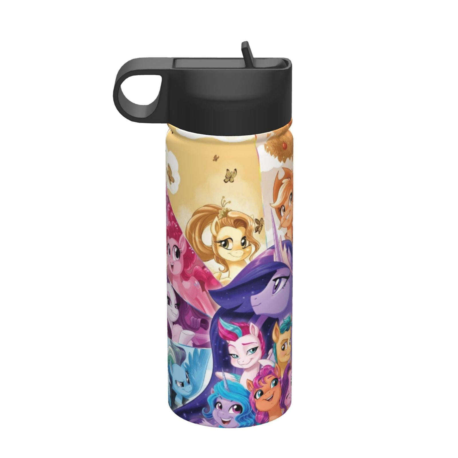 My Little Pony Insulated Water Bottle with Straw Lid, 18 oz Double Wall ...