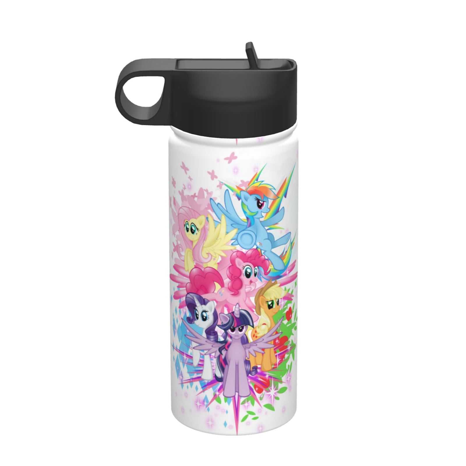 My Little Pony Insulated Water Bottle with Straw Lid, 18 oz Double Wall ...