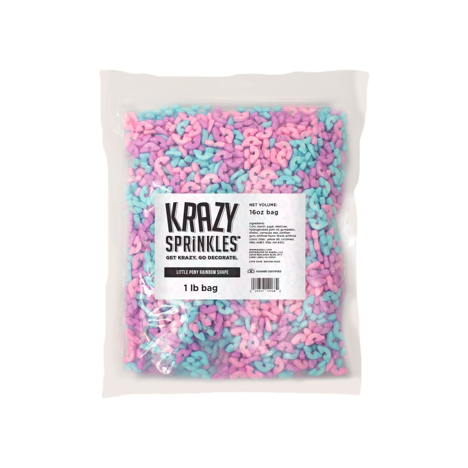 Little Pony Rainbow Shaped Sprinkles (1lb, 1x Bag) Candy Decor for ...