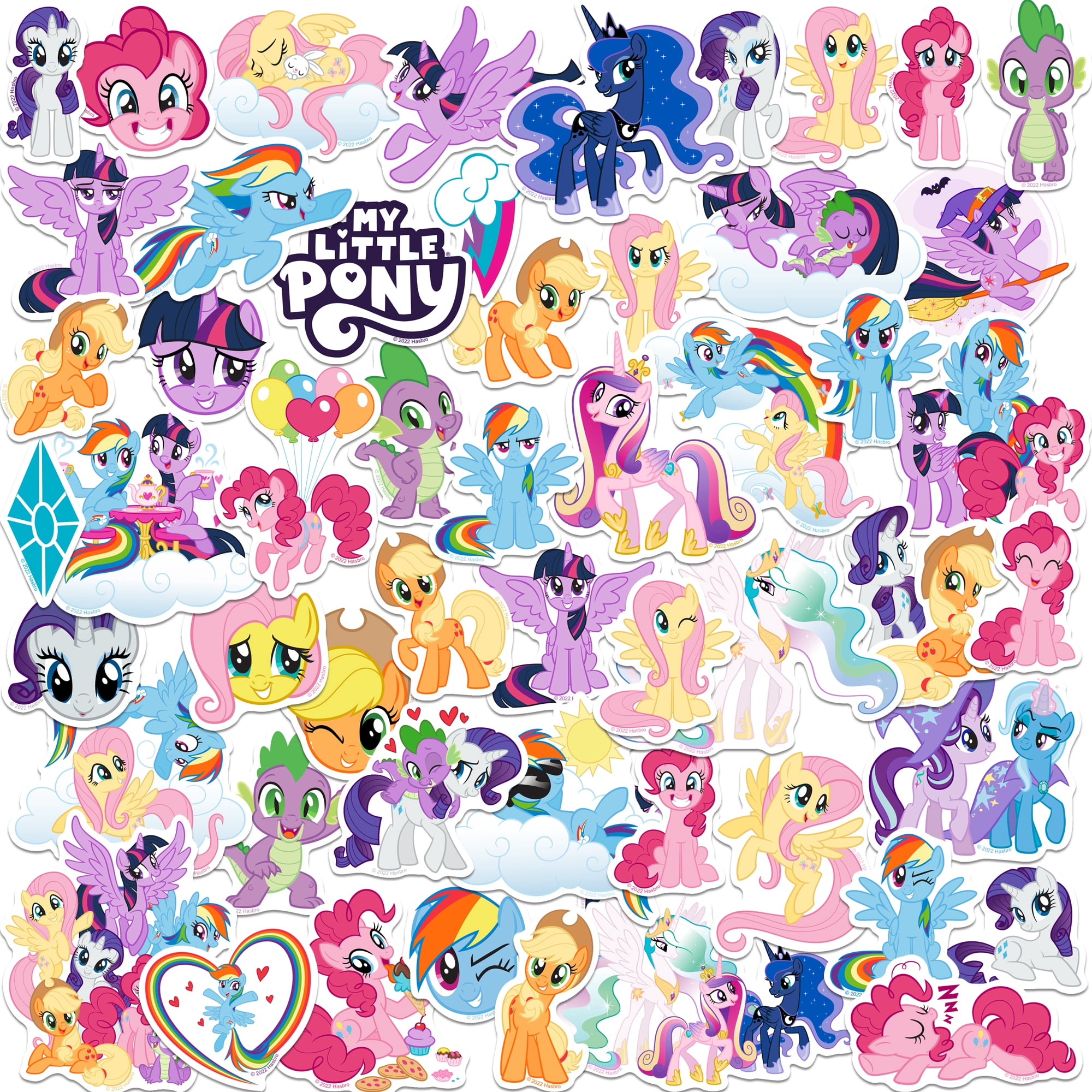 My Little Pony TV Friendship is Magic 50ct Vinyl Large Deluxe Stickers ...