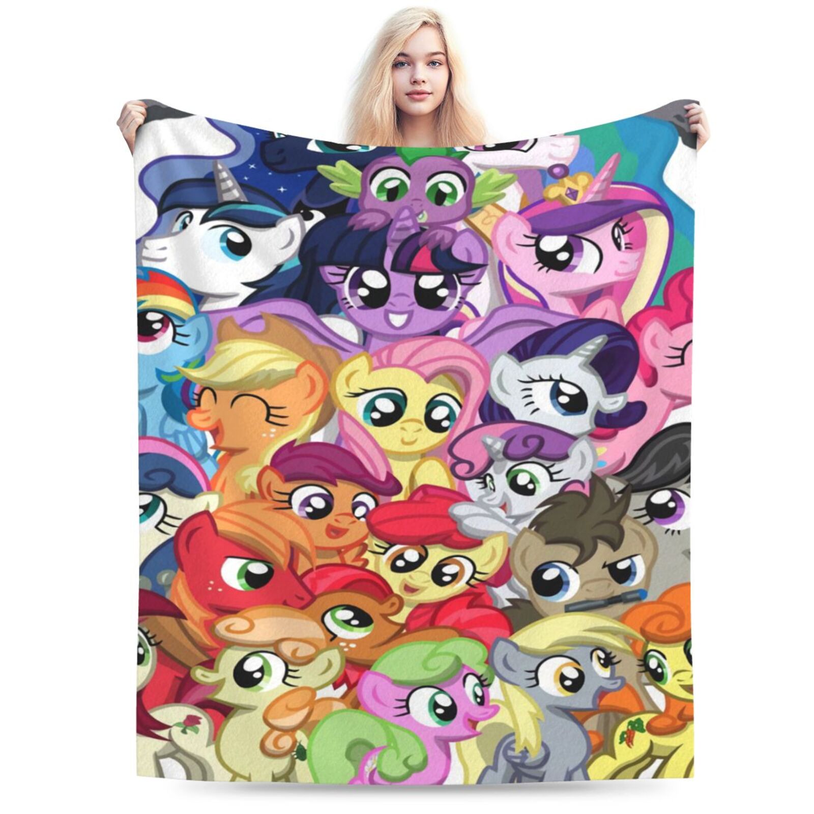 My Little Pony Throw Blanket Soft Lightweight Cozy Plush Flannel Bed ...