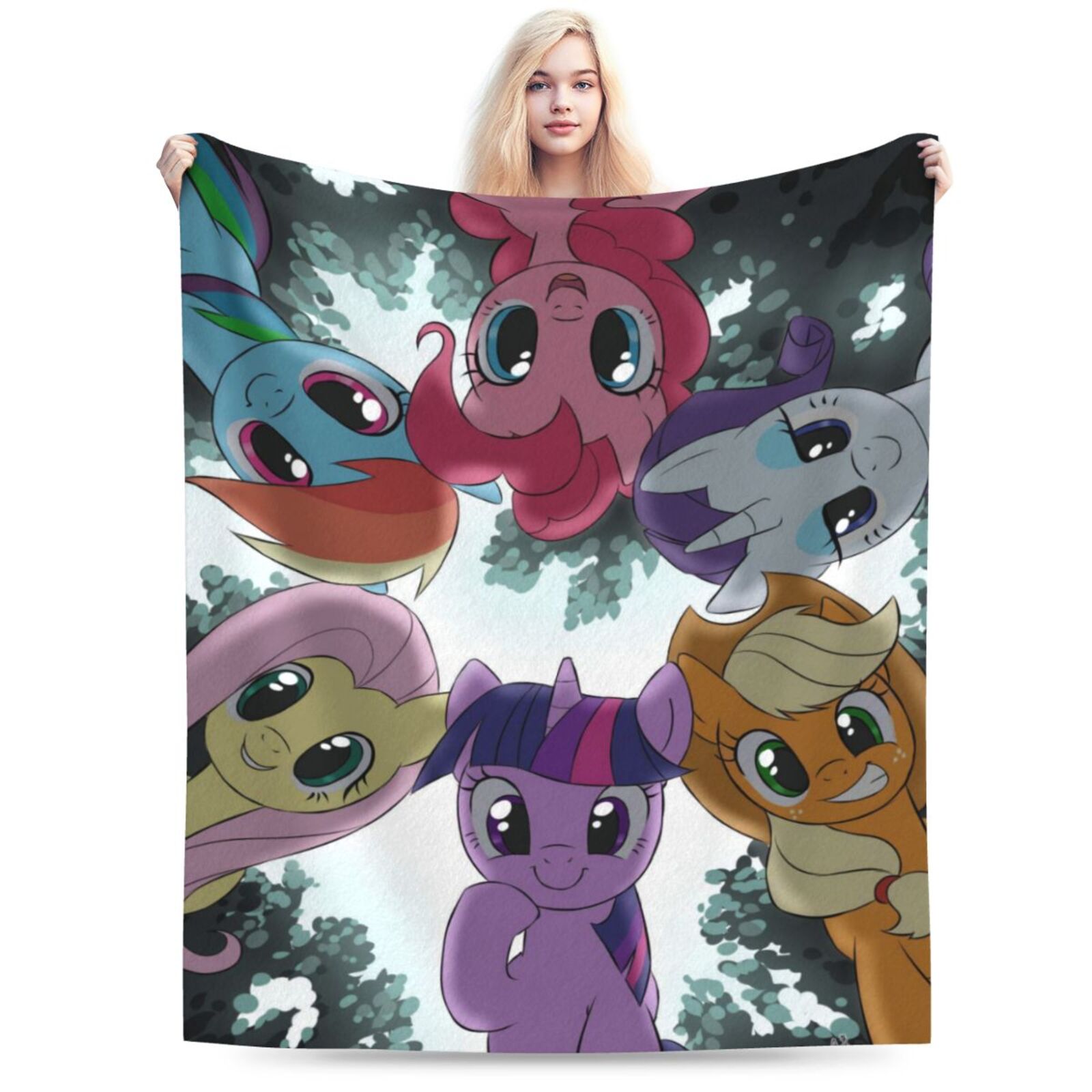 My Little Pony Throw Blanket Soft Lightweight Cozy Plush Flannel Bed ...