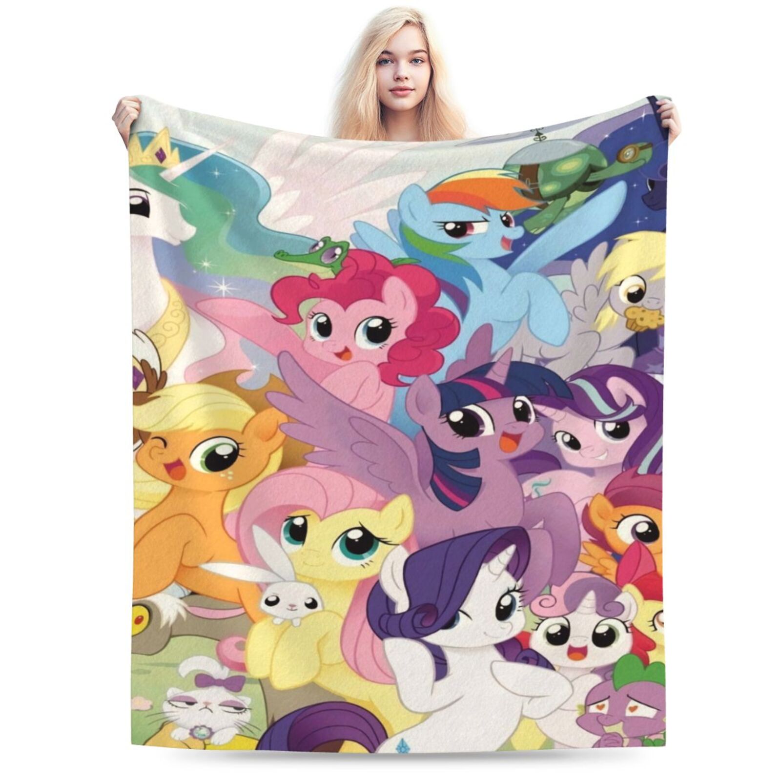 My Little Pony Throw Blanket Soft Lightweight Cozy Plush Flannel Bed ...