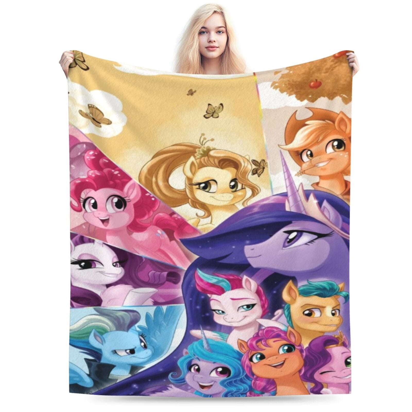 My Little Pony Throw Blanket Soft Lightweight Cozy Plush Flannel Bed ...