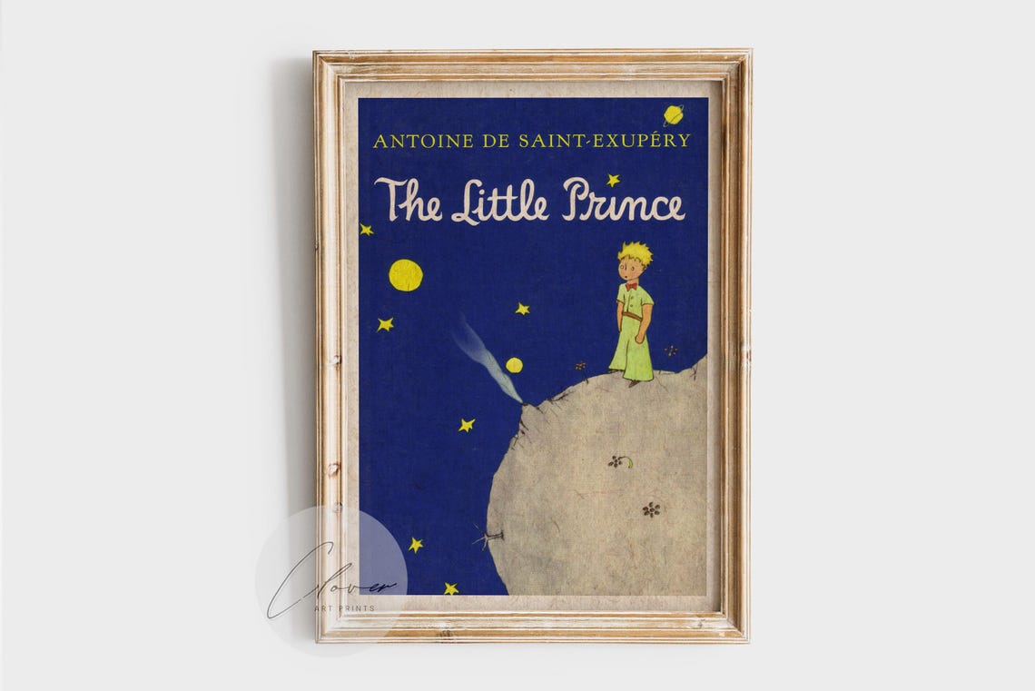 The Little Prince Book Cover Art Print, Vintage Antoine De Saint ...