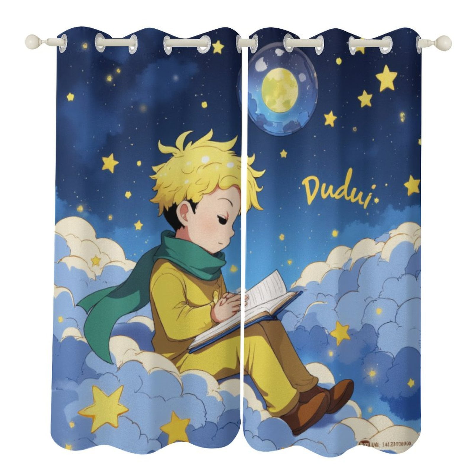 prince Reading in Clouds 2 Panels Curtains for Bedroom Living Room ...
