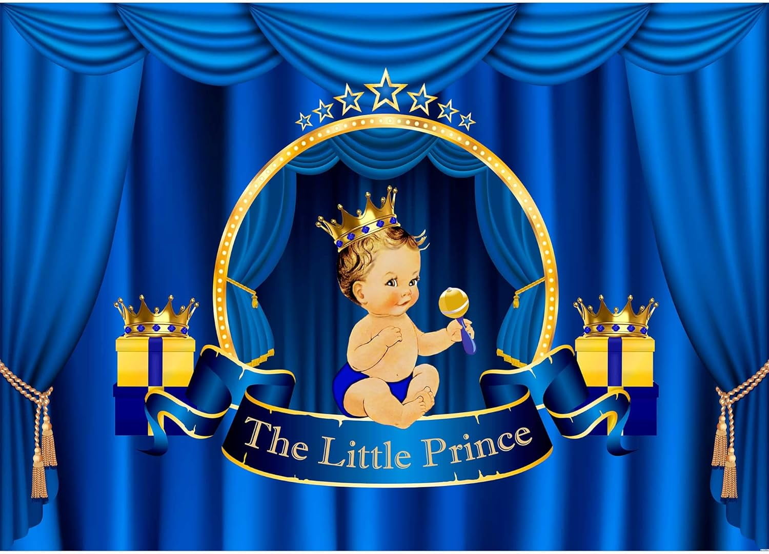 Little Prince White Baby Shower Backdrop Little Boy Baby Shower Party ...